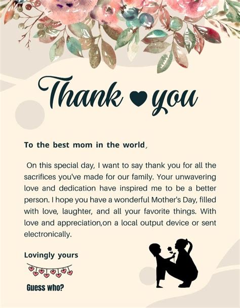 Thank You For Being The Best Mom In The World Heartfelt Mothers Day