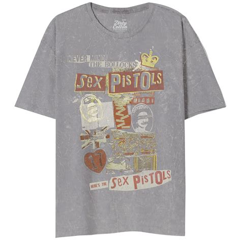 Sex Pistols Collaged Silver Tie Dye T Shirt Mens Official Pgs