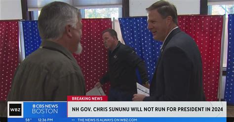 Nh Gov Chris Sununu Not Running For President In 2024 Cbs Boston