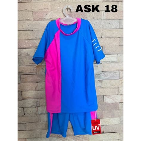 ชุดว่ายน้ำเด็ก มี2สี ยี่ห้อ Elleแท้ ราคาเต็ม2 180 Unisex 2ชิ้น กันuv Shopee Thailand