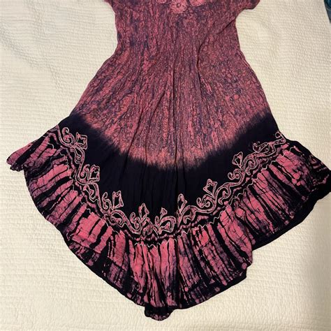 Riviera Sun 100 Nylon Embroidered Midi Dress Depop