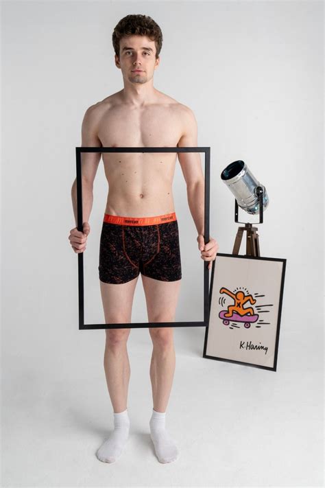 Erkek Baskılı Boxer Likralı Pamuklu Picasso Desen Mercan İç Giyim