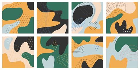 화려한 그림과 장식 추상 삽화의 세트 손으로 그립니다 평면 디자인 만화 벡터 일러스트 레이 션 종이에 디자인 및 인쇄를위한 템플릿 0명에 대한 스톡 벡터 아트 및 기타