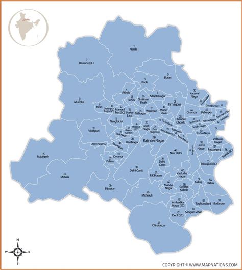 Map Of Delhi Assembly Constituencies With Labels Map Of Delhi Vidhan