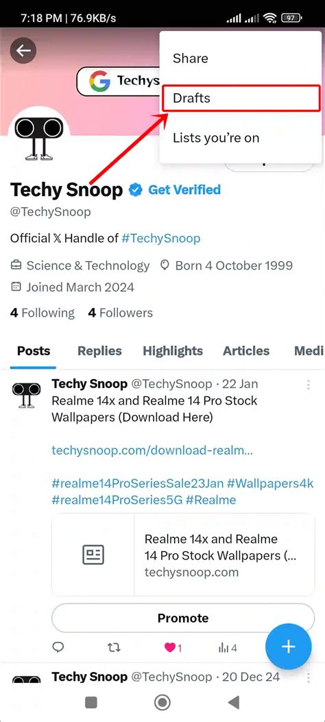 how to find and delete saved draft posts on x twitter