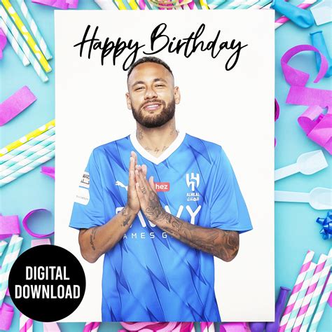 Neymar Birthday Card Instant Download Neymar Jr Card Birthday T Neymar Birthday Party Al