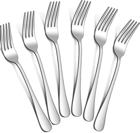 Tiokin Dinner Forks Set 8 Inches Set Of 6 Food Grade Stainless Steel Silverware