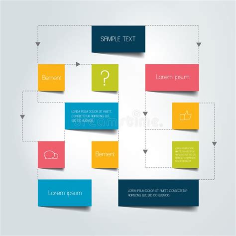 Flow Chart Scheme Infographics Elements Stock Vector Illustration Of