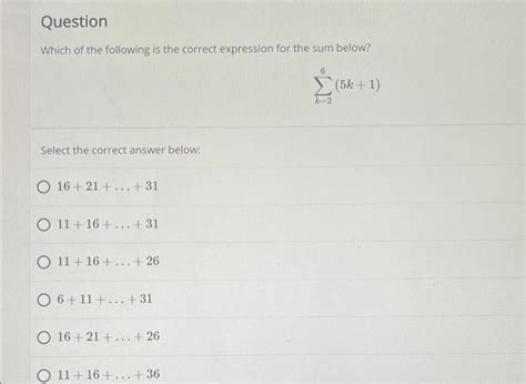 Solved Question Which Of The Following Is The Correct