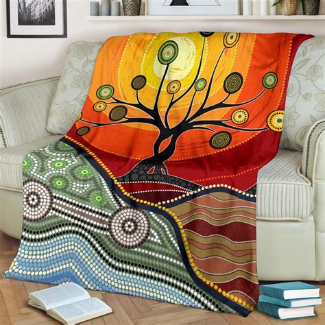 Aio Pride Premium Blanket Australian Aboriginal Tree Aio Pride