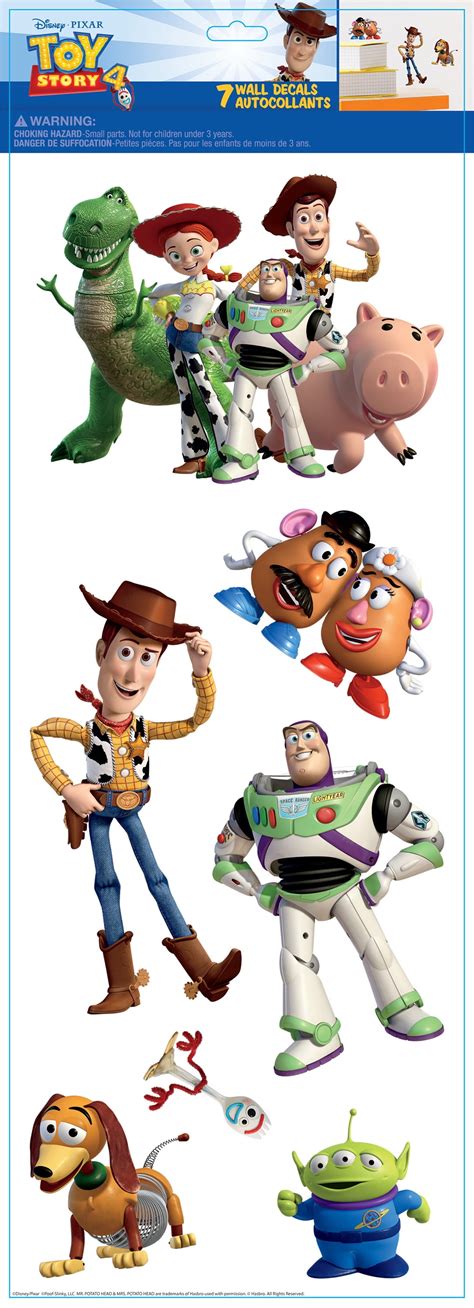 Toy Story 4 Peel And Stick 7 Wall Decals Woody Buzz Jessie Forky Potato