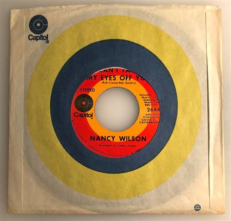 Nancy Wilson Cant Take My Eyes Off You Capitol 1969 45rpm Nm Etsy