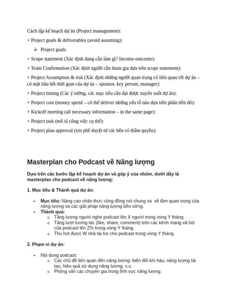 Cách Lập Kế Hoạch Dự án Pdf