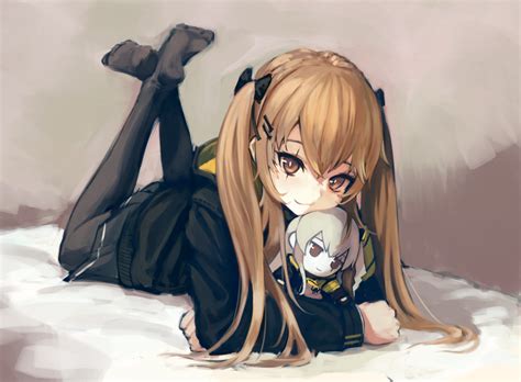 Safebooru 1girl Absurdres Arm Support Bangs Bed Sheet Black Legwear