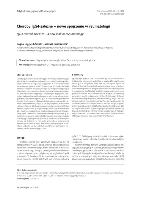 Pdf Igg4 Related Diseases A New Look In Rheumatology