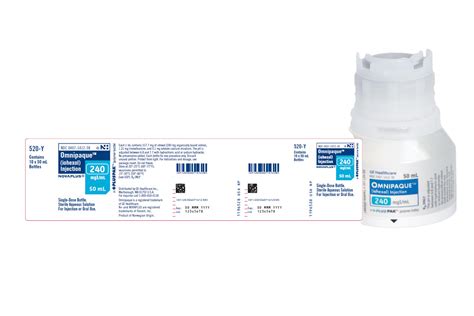 Omnipaque 240 Iohexol 240 Mg Ml Injection Infusion Bottle 50 Ml
