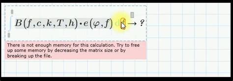there is not enough memory for this calculaton ptc community