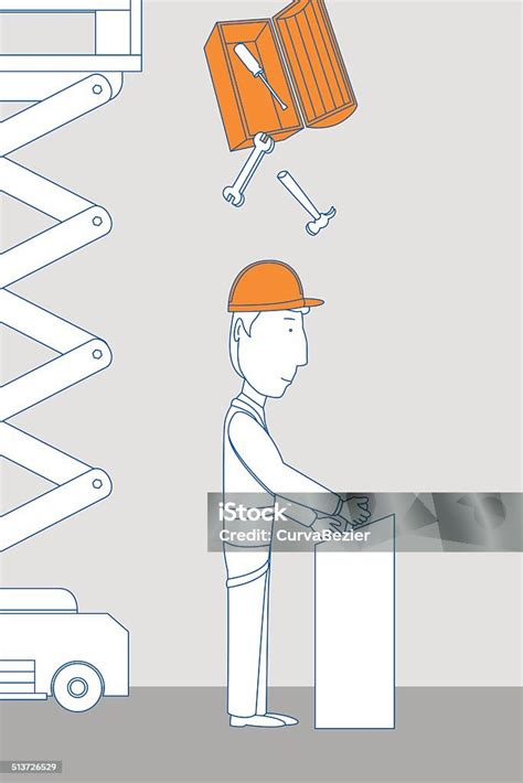 Trabalhador Usando Capacete Prevenção De Acidentes Arte Vetorial De