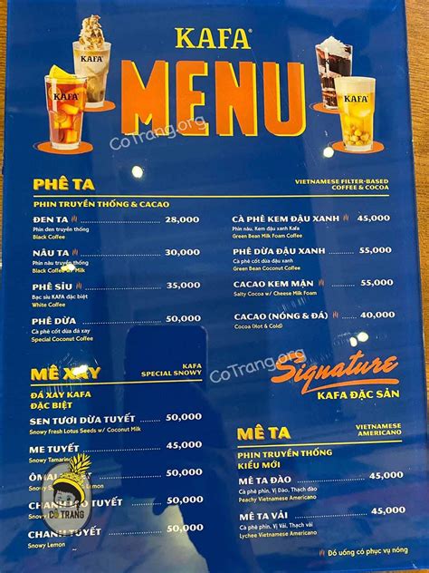Kafa Cafe Vinh Quán Cafe Đường Phố Thu Hút Giới Trẻ Menu Review