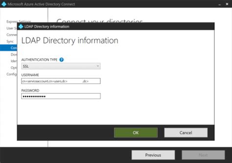 Using Azure AD Connect To Synchronize Active Directory Lightweight