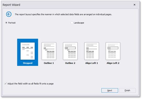 Choose A Report Layout Obsolete Net Reporting Tools Devexpress