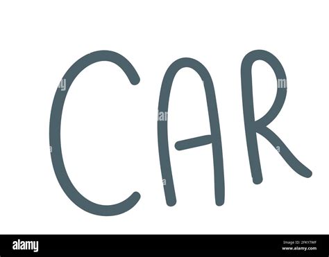 Inscription Car Handwritten Text Inscription Modern Hand Drawing
