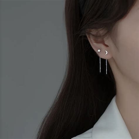 Moon Star Threader Earrings