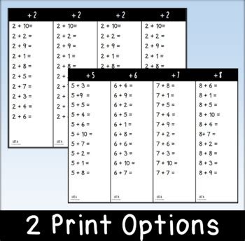 Addition Subtraction Multiplication And Division Fact Fluency Quiz Strips