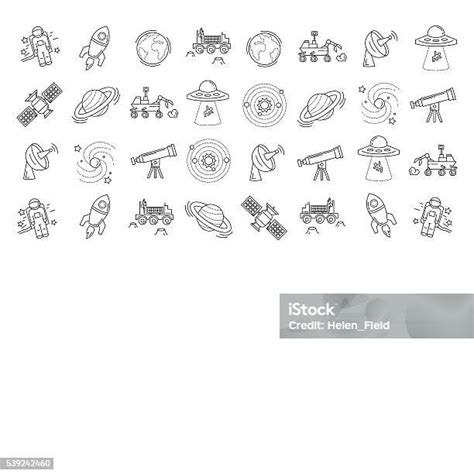 Vector Set Of Space And Astronomy Icons向量圖形及更多space And Astronomy圖片