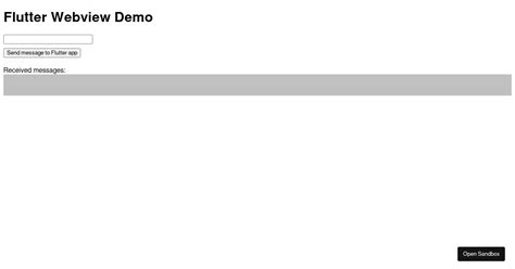 Flutter Test Webview Codesandbox