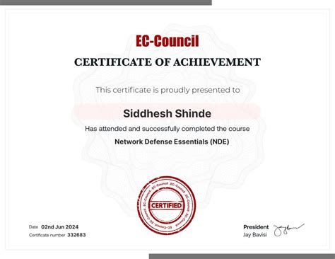 Completed Nde Course With Ec Council Siddhesh Shinde Posted On The Topic Linkedin