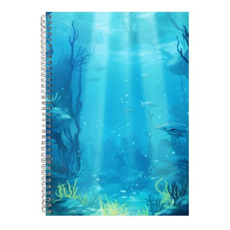 Glow A4 Notebook Pad Ocean Blue Lovers Trendy Graphic Birthday Present