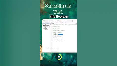 Variables In Vba Vba Excelvba Vbatutorial Exceltips Codingshorts