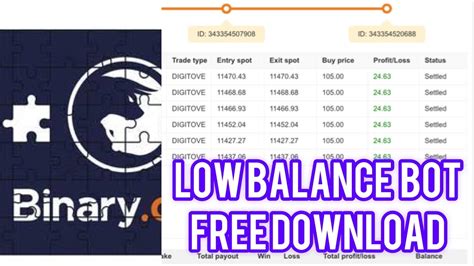 New 2022 Best Binary Bot Low Balance Bot Youtube
