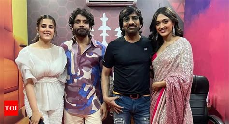 Ravi Teja And Nupur Sanon Join Nagarjuna On The Set Of Bigg Boss For