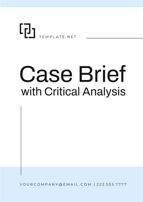 Free Case Brief With Critical Analysis Template To Edit Online