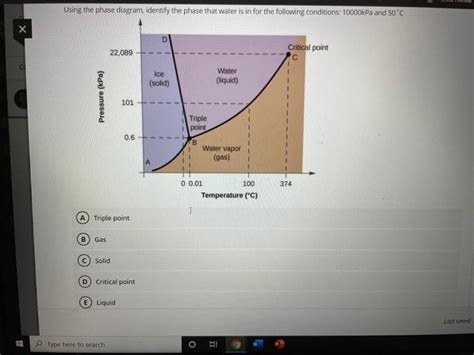 Solved Using The Phase Diagram Identify The Phase That Chegg