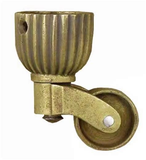 4x25 40 Mm Antique Brass Caster Round Reeded Cup At ₹ 450piece In Aligarh