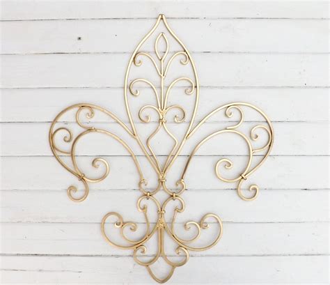 Wrought Iron Fleur De Lis Wall Decor Wall Hanging Shabby Etsy