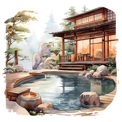 Premium Ai Image Watercolor Room Of Japanese Onsen Ryokan Room