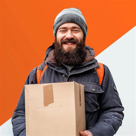 Happy Person Holding Box Premium AI Generated Image
