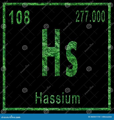 Hassium Hs Chemical Element Hassium Sign With Atomic Number Chemical