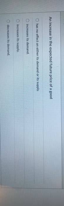 Solved An Increase In The Expected Future Price Of A Good O