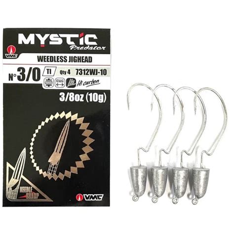 Vmc Mystic Predator Weedless Jighead Hooks 7312wj Qtt 4 Per Pack