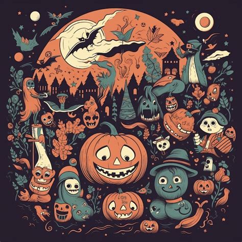 Premium Ai Image Cartoon Halloween