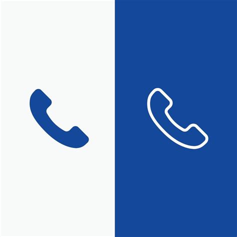 Phone Telephone Call Line And Glyph Solid Icon Blue Banner Line And Glyph Solid Icon Blue Banner