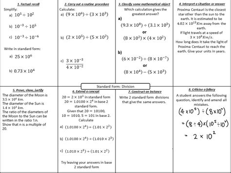 Standard Form Division Pointon And Sangwin Teaching Resources