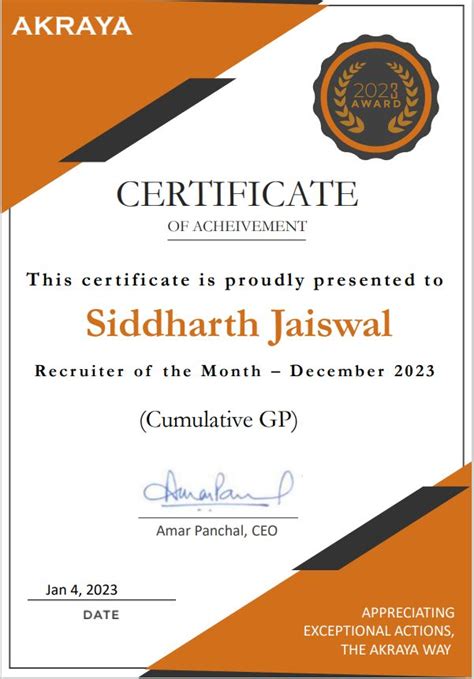Thrilled To Be Recognized As Recruiter Of The Month Grateful For The… Siddharth Jaiswal