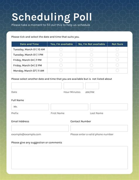 Simple Voting Form Template Venngage