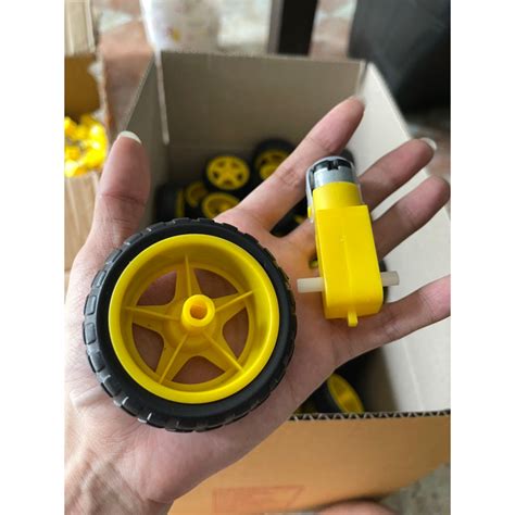 ล้อรถหุ่นยนต์ มอเตอร์เกียร์ สำหรับทำ Robot หุ่นยนต์ ล้อโรบอท Shopee Thailand